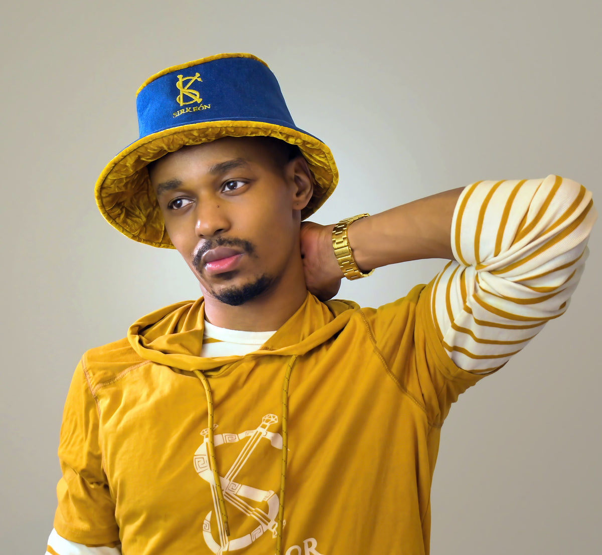 Denim/Crush Velvet Bucket Hat – Sir Keón Denim/Crush Velvet Bucket Hat – Sir Keón